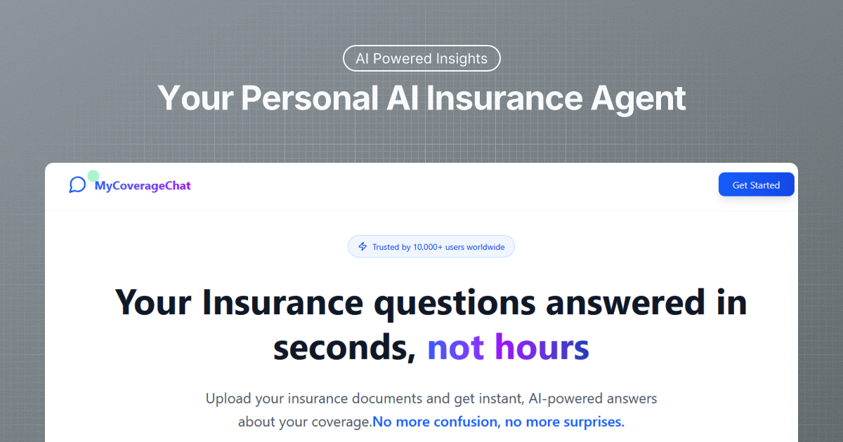 MyCoverageChat | AI Insurance Assistant - Instant Coverage Answers